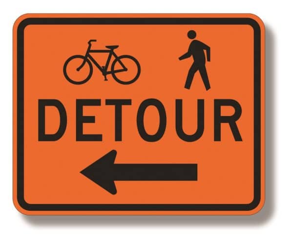 Bike/pedestrian detour sign (left or right) - Zumar