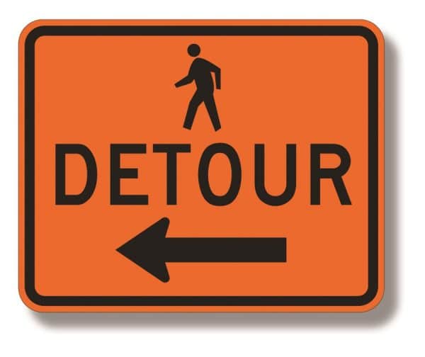Pedestrian detour sign - Zumar