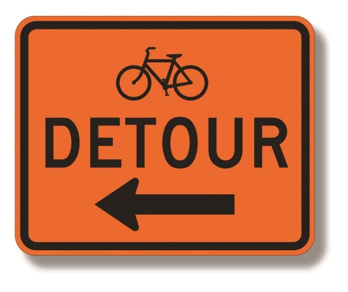 bicycle detour sign (left or right) - Zumar