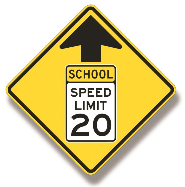 Reduced speed school zone ahead sign - Zumar