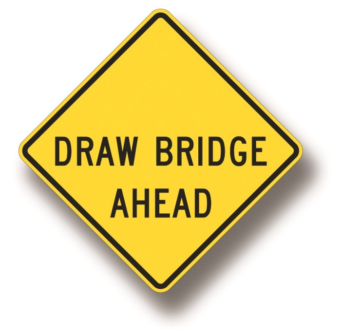 Draw bridge ahead sign - Zumar