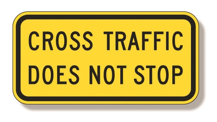 Cross traffic does not stop sign - Zumar