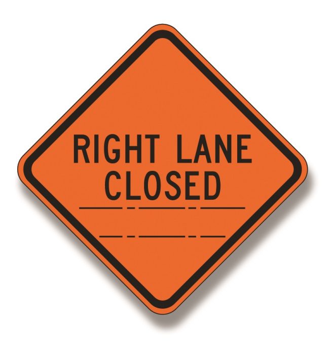 Right lane closed sign (left or right) - Zumar
